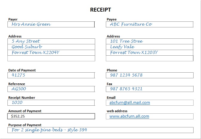 Free Printable Receipt
