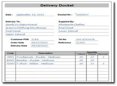 Free Delivery Docket Template